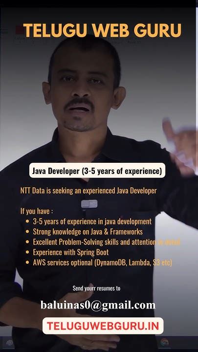 Java Developers Hiring 3 Teluguwebguru Javajobs Job Youtube