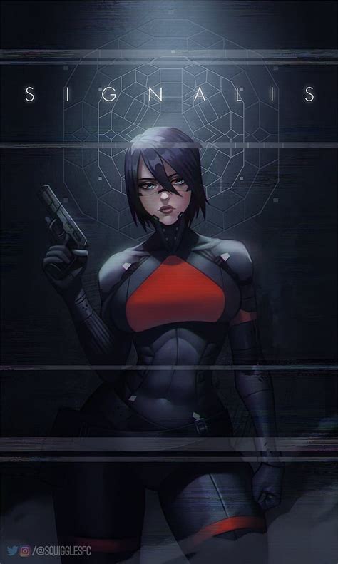 Signalis Pixel Art Eulr Mata Biru Survival Horror Rambut Pendek