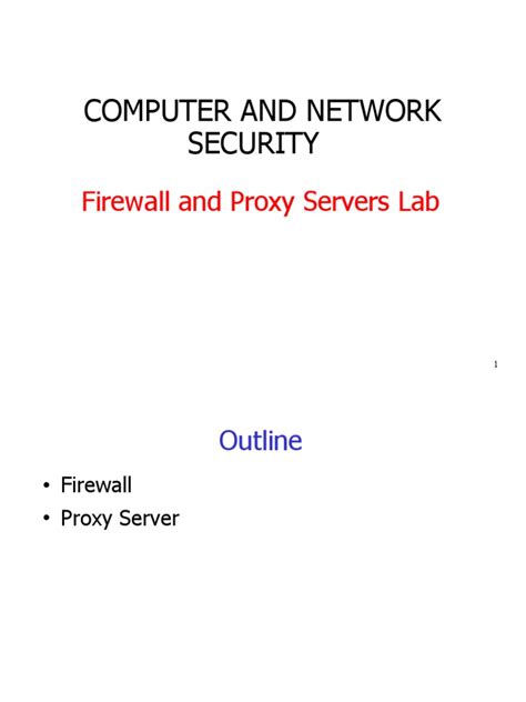 Computer And Network Security Firewall And Proxy Servers Lab Pdf Proxy Server Port