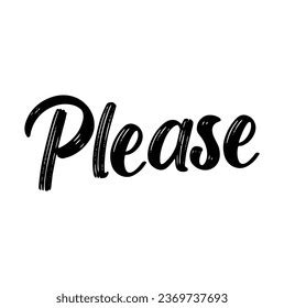 Please Vector Isolated On White Background Vector De Stock Libre De