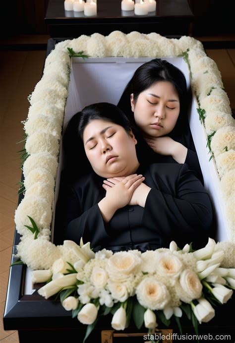 Japanese Twin Sisters Funeral Hug Stable Diffusion Online