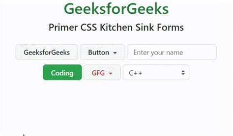 Primer CSS Kitchen Sink Forms GeeksforGeeks