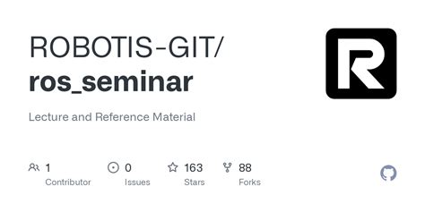 Github Robotis Gitrosseminar Lecture And Reference Material