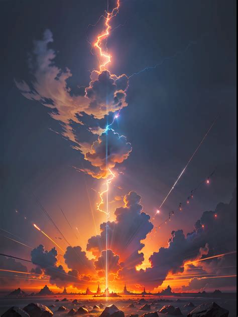 Rayos En El Cielo Fuego Luminoso Sky Centered Magic Rayoss
