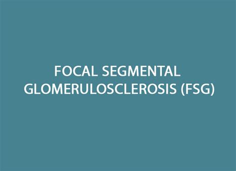 Focal Segmental Glomerulosclerosis Fsg Focus Dentistry
