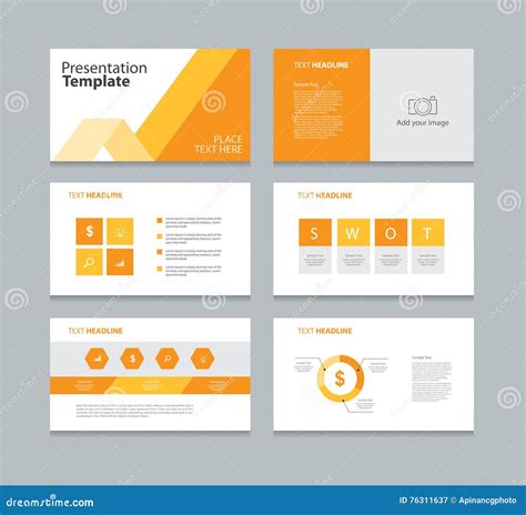 Page Presentation Layout Design Template Stock Vector Illustration Of Chart Element 76311637