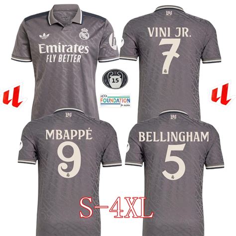 Fans 》 Real Madrid 202425 Tercera Polera Mbappe 9 Vini Jr 7