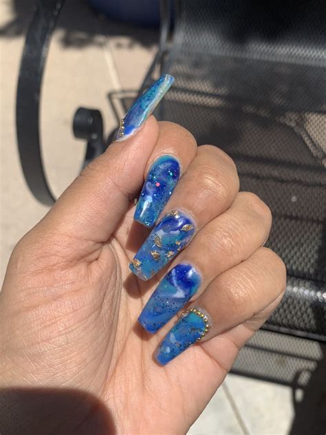 Blue Ocean Wave Nails Wave Nails Nails Nail Inspo