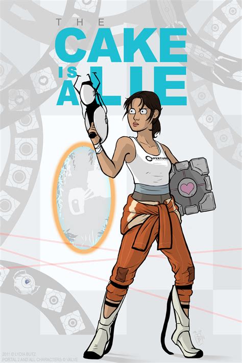 The Cake Is A Lie Portal 2 By Girl On The Moon On Deviantart