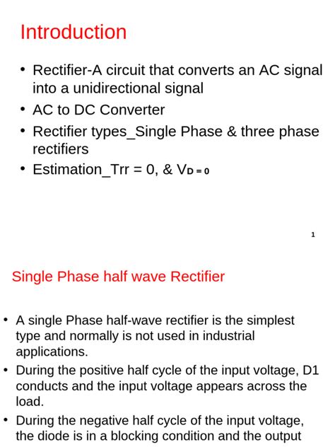 Chap 3 Single Phase Half Wave Rectifier Pdf Rectifier Electromagnetism
