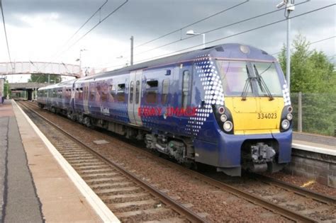 Photo Class 334 3 Car Emu No 334 023 Stopping At Whifflet On A