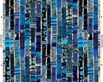 Marcia Derse The Blue One Bty Blue Stripe Fabric Windham Fabrics Oeko