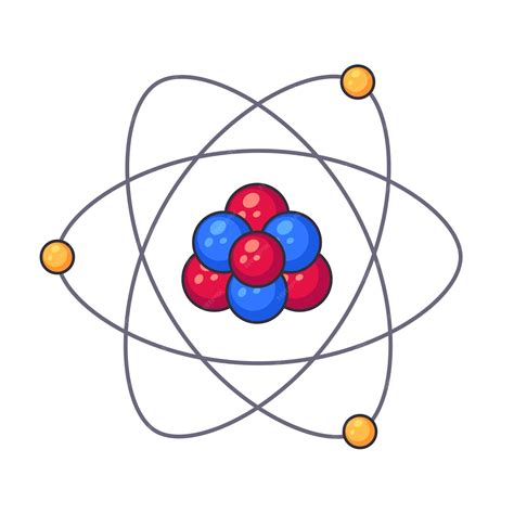 Ilustración De La Estructura Atómica Formada Por Protones Neutrones Y