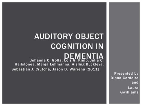 Auditory Object Recognition Evidence From Aphasia Pptx Auditory Object Recognition Evidence From Aphasia Pptx