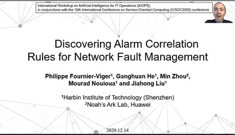 Discovering Alarm Correlation Rules For Network Fault Management Video The Data Blog
