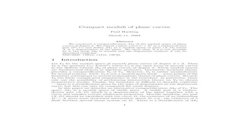 Pdf Compact Moduli Of Plane Curves Dokumentips