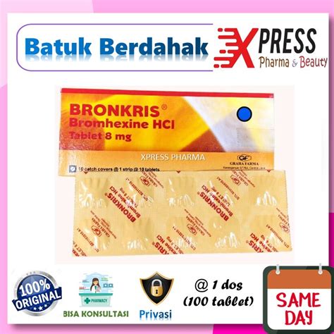 ⚡xpress⚡ Bronkris Strip Obat Batuk Berdahak Tablet Bronkis Bonkris