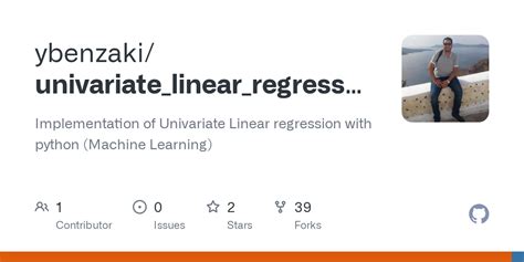 github ybenzaki univariate linear regression python implementation