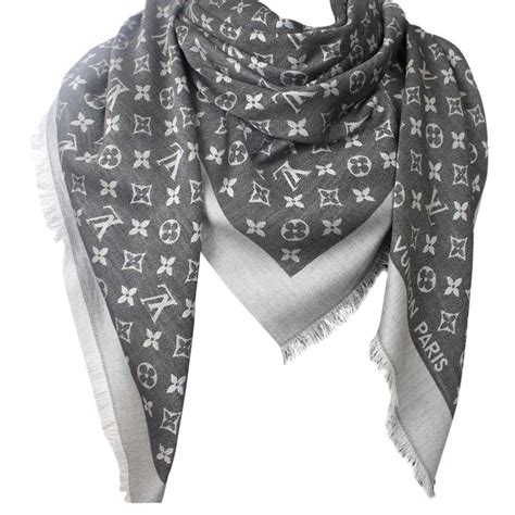Louis Vuitton Classical Monogram Scarf Black Silk Ref49033 Joli Closet