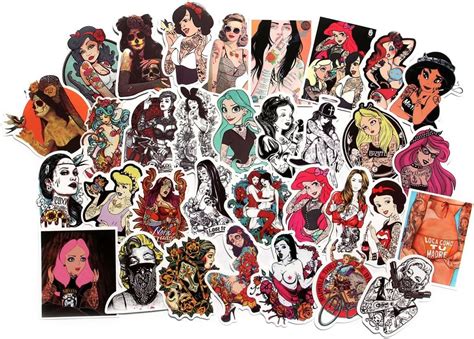 Sexy Stickers Tattoo Women Cartoon Princess Beauty Sticker