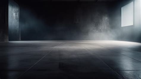 Premium Photo A Dark Empty Room With A Light On The Wall And The Word