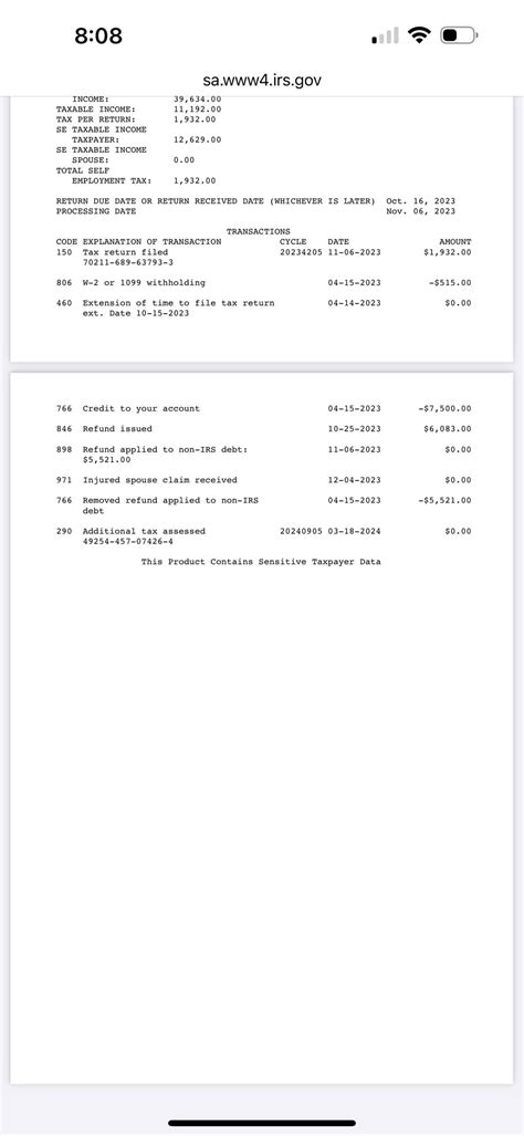 Tax Transcript Help R Irs