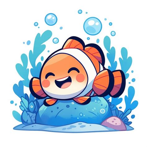 False Clownfish Living Among Anemones Premium Ai Generated Vector