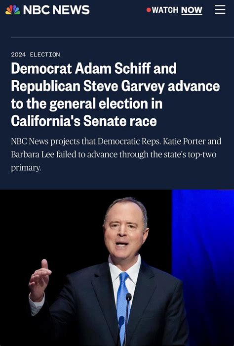 Congratulations To Senator Elect Adam Schiff R Angryobservation