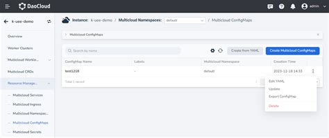 Update Multicloud Configmaps Daocloud Enterprise