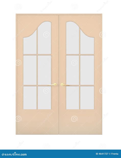 The Closed Double Door With Figured Glasses Stock Illustration Illustration Of Gate Home 4641727