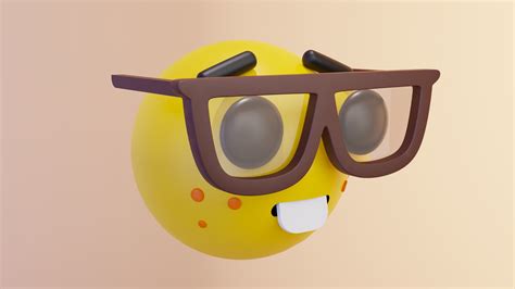 3d Nerd Emoji Meme Low Poly Turbosquid 2180924