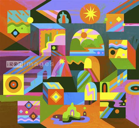 Stock Illustration Of Vibrant Three Dimensional Abstract Pattern Ikon