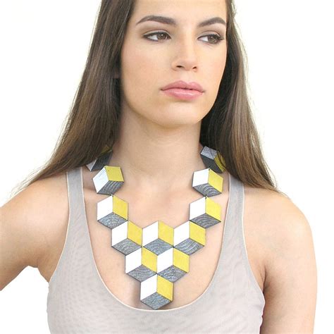 Gold Statement Necklace Statement Jewelry Geometric Etsy