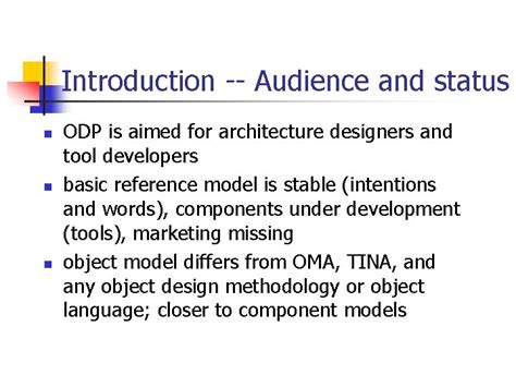 open distributed processing reference model outline n n