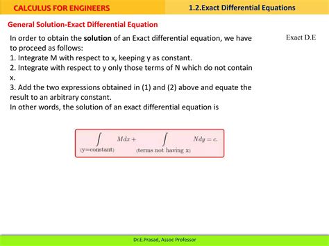 Exact Differential Equations Pptx