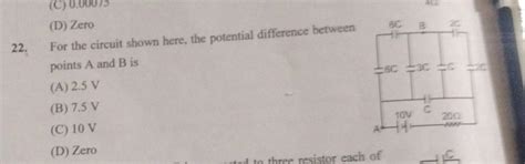 For The Circuit Shown Here The Potential Difference Between Points A And