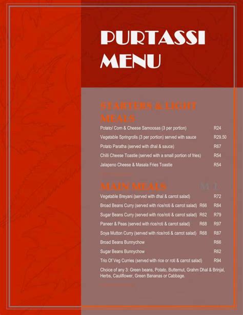 The Burner Our Purtassi Menu Available At Both Branches