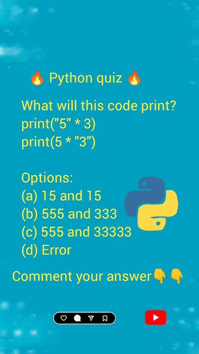 Python Quiz Part 15 Python Programmingquiz Codeforbeginners Youtube