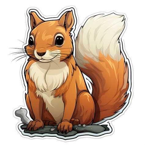 Premium Ai Image A Cartoon Of A Squirrel With A Tail That Says Squirrel