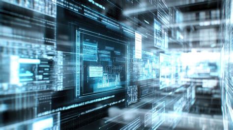 Digital Data Streams Flowing Through Cyberspace Ai Generated Stock