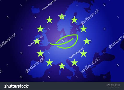 Green Leaf Eu Map Flag Background Stock Vector Royalty Free 1912546330 Shutterstock
