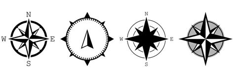 Premium Vector Monochrome Navigational Compass Vector Illustration