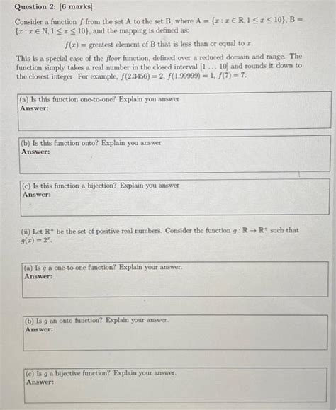 Solved Consider A Function F From The Set A To The Set B Chegg