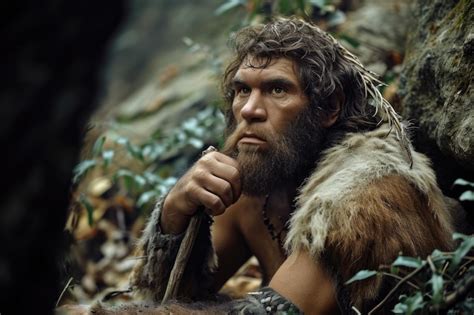 Chroniques De La Vie Préhistorique Lhomme Primitif Plongeant Dans Les