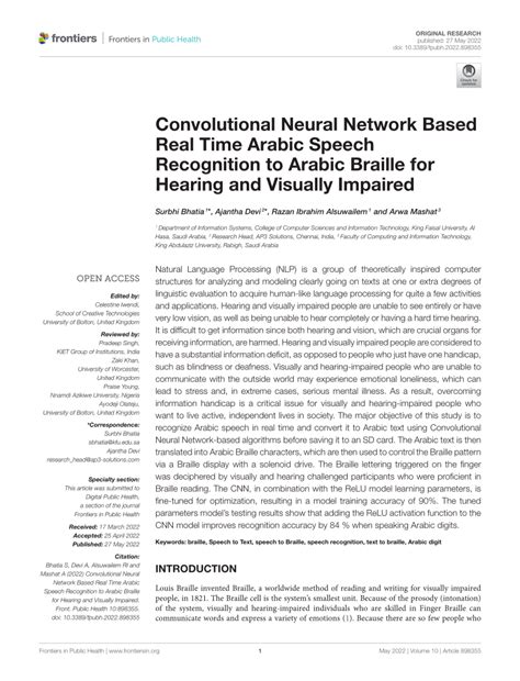 Pdf Convolutional Neural Network Based Real Time Arabic Speech