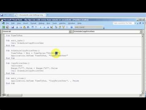 ExcelExperts VBA Tips Run Code Every Hour Minute Or Second YouTube