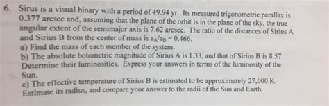 solved sirus is a visual binary with a period of 49 94 yr