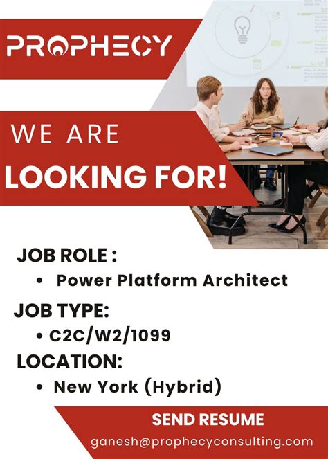 Prophecy Technologies On Linkedin Powerplatform Architect Newyork Hybrid Prophecy
