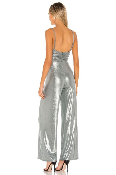 Low Back Belted Wide Leg Metallic Jumpsuit Artofit