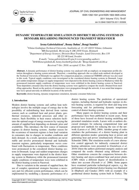 Pdf Dynamic Temperature Simulation In District Heating Systems In Denmark Regarding Pronounced